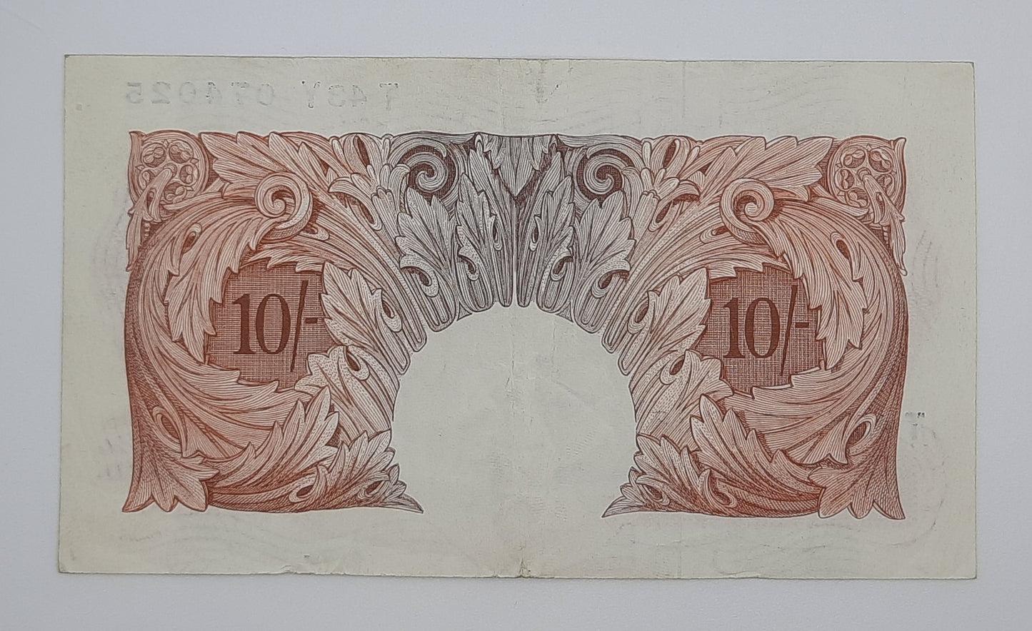 1955 Bank of ENGLAND, UK - 10 /- (Ten) British Shillings Banknote Seri ...