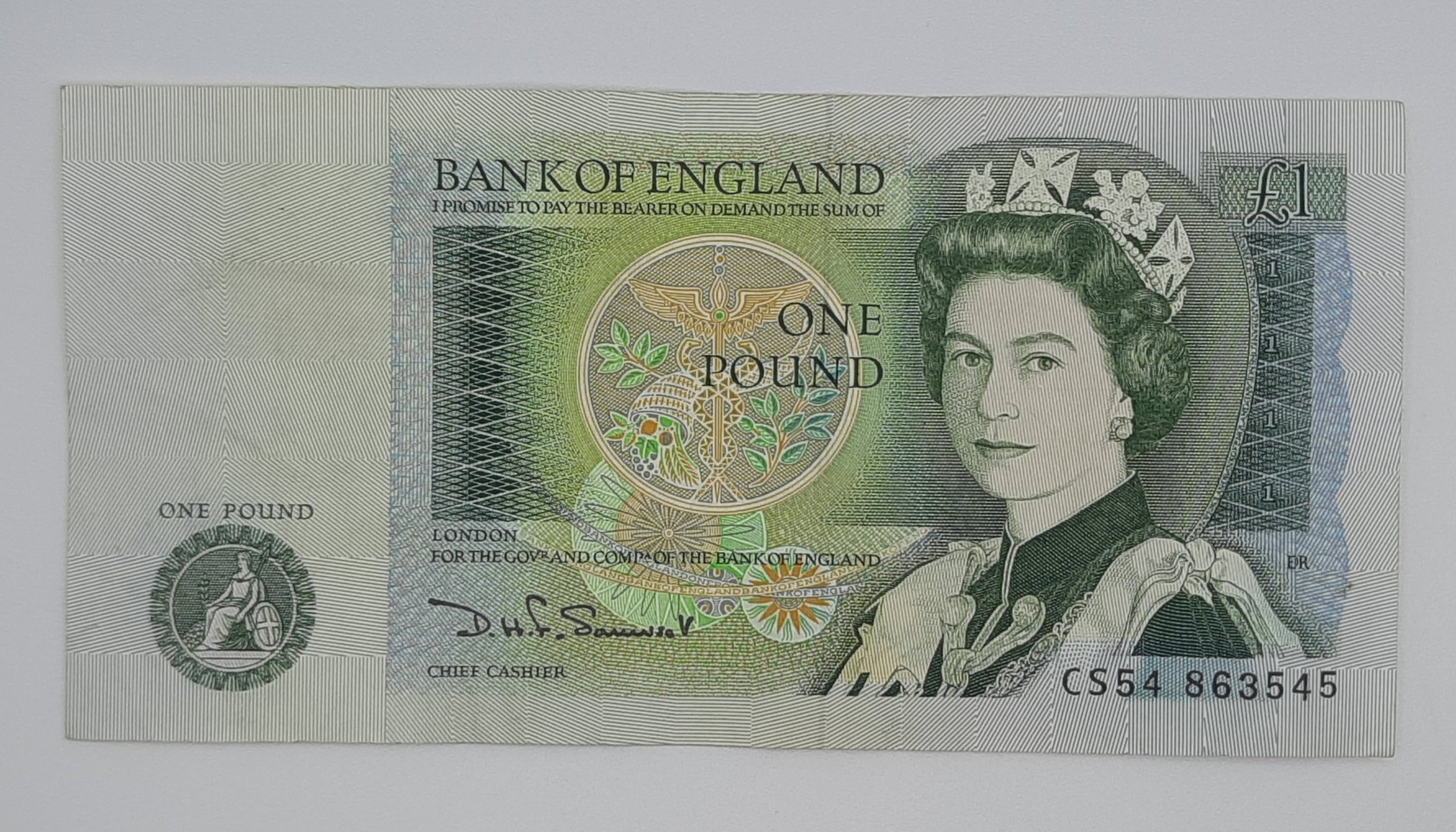 1981 Bank of ENGLAND, United Kingdom - £1 (One) British Pound Banknote ...